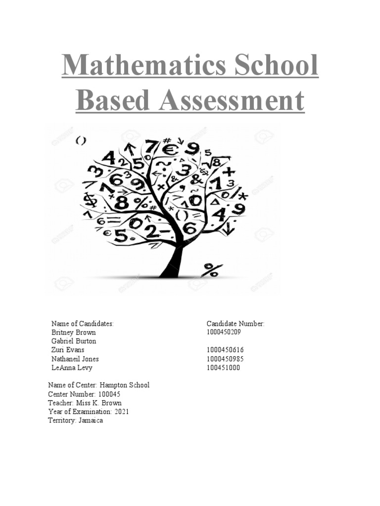 Mathematics School Based Assessment | PDF | Cognition