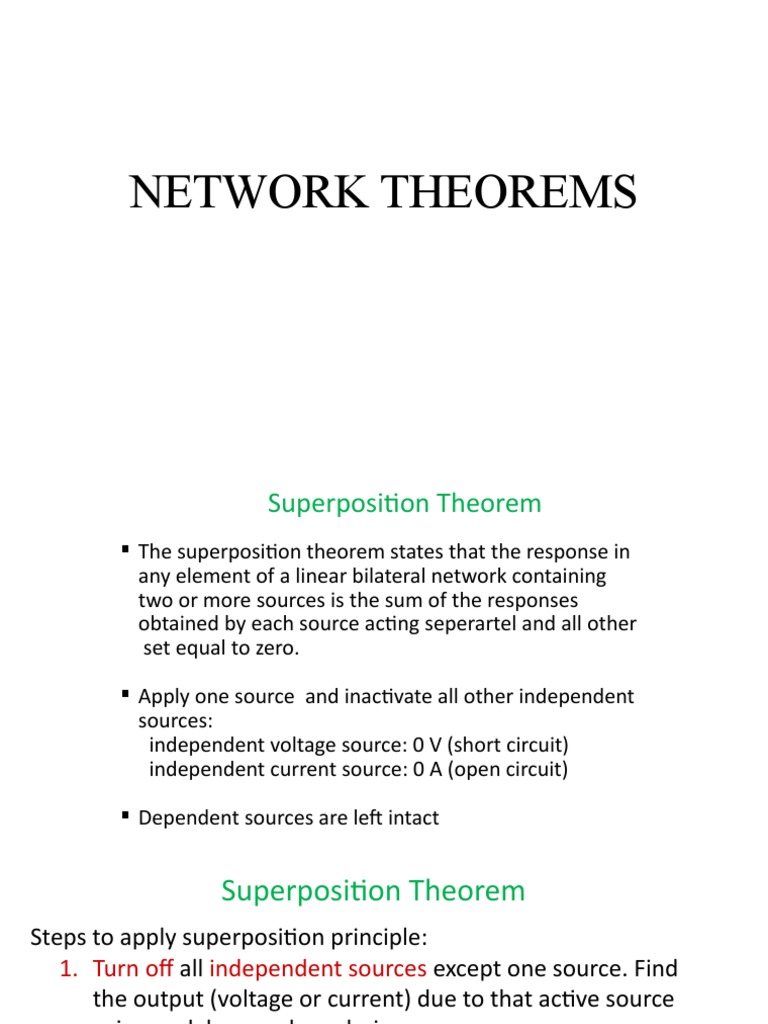 Network Theorems | PDF | Electrical Network | Analog Circuits