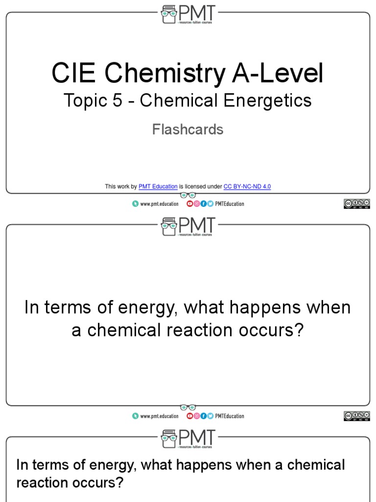 Flashcards - Topic 5 Chemical Energetics - CIE Chemistry A-Level | PDF ...