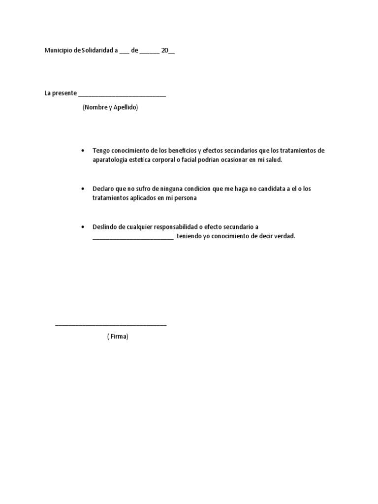 Carta Responsiva Medica | PDF