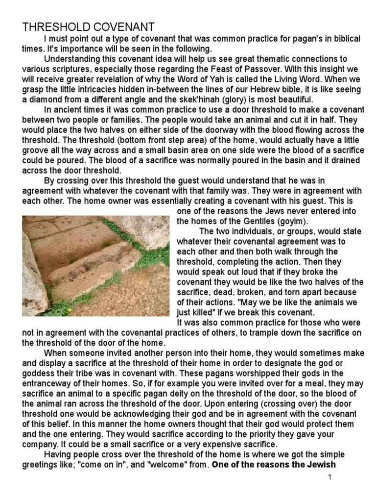 Understanding Threshold Covenants | PDF | Covenant (Biblical) | Sacrifice