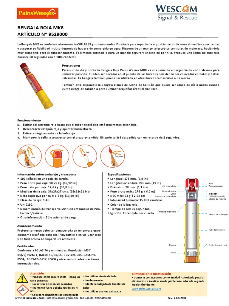 Ficha Tecnica Del producto-Red-Handflare-MK8 | PDF