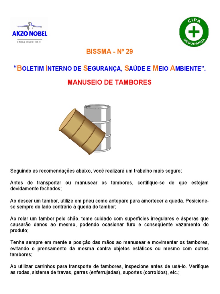 BISSMA 29 - Manuseio de Tambores | PDF