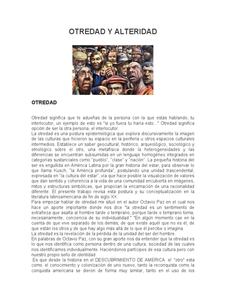 Otredad y Alteridad en América Latina | PDF | Teorías filosóficas