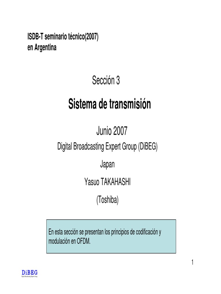 Argentina ISDB-T Seminar 3 Transmission System (Spanish) Rev1 | PDF ...