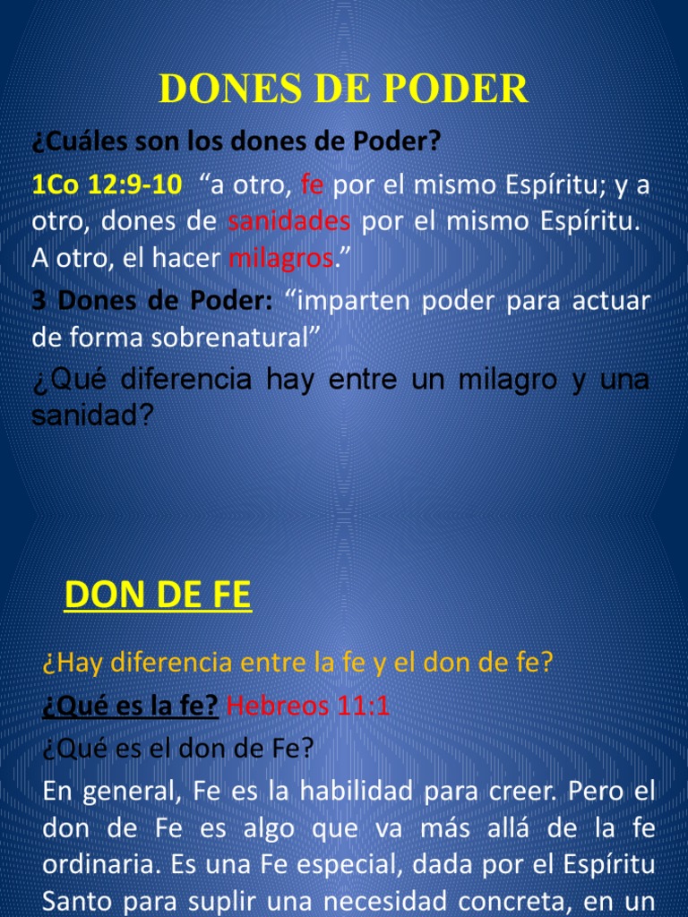 Dones de Poder: Fe, Sanidad y Milagros | PDF | Milagro | Salvación
