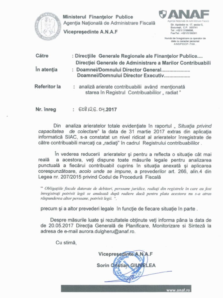 Circulara Anaf | PDF