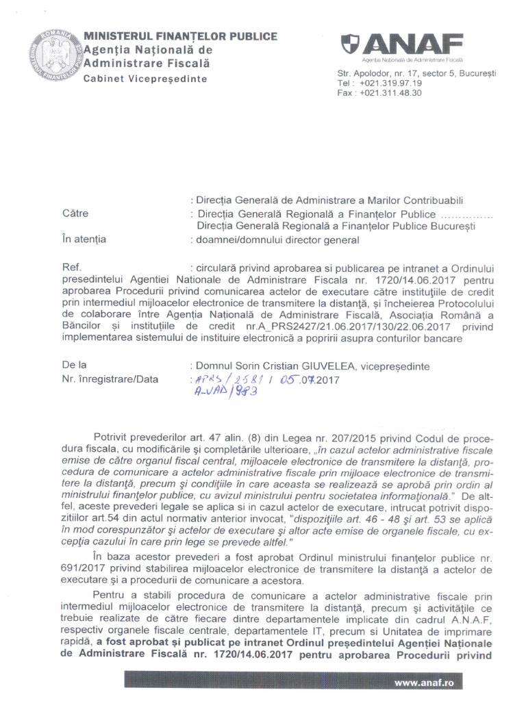 Circulara Anaf | PDF