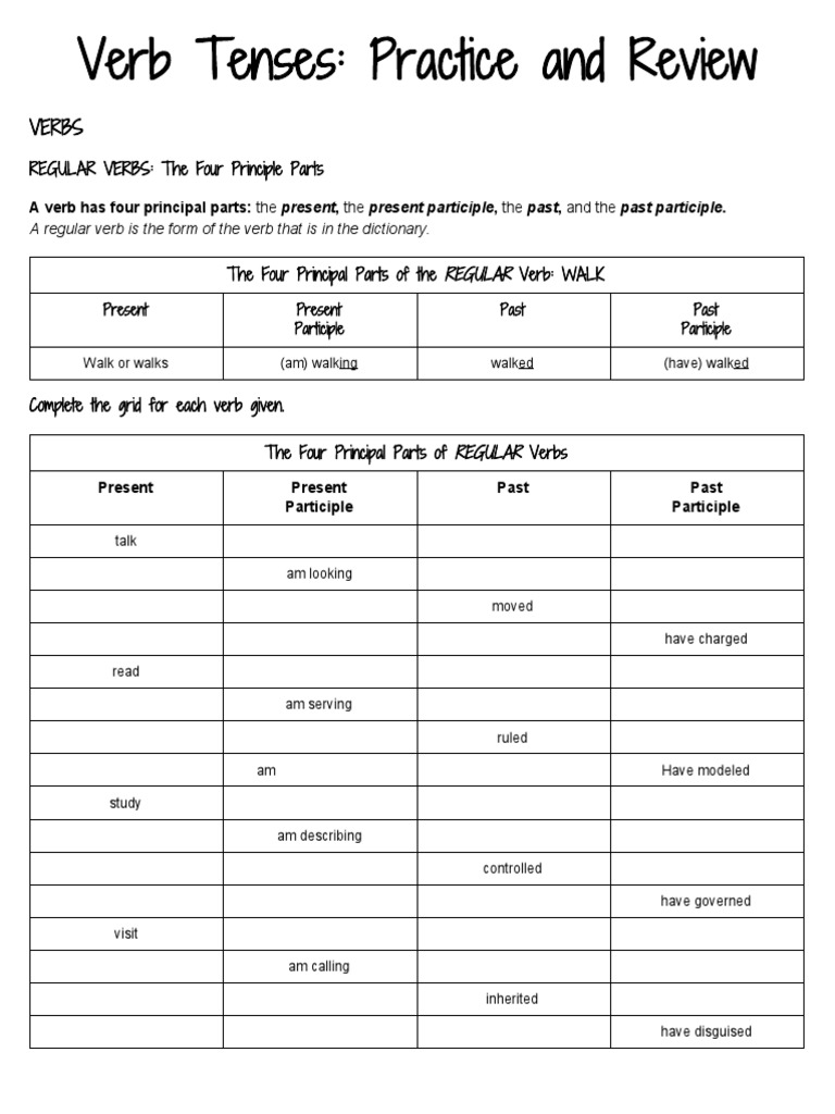 Verb Tenses: Regular and Irregular Forms | PDF | Perfect (Grammar) | Verb
