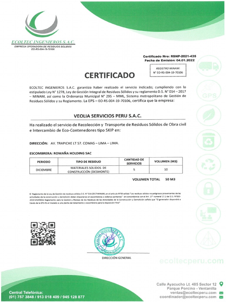 Certificado RSNP 2021 435 | PDF