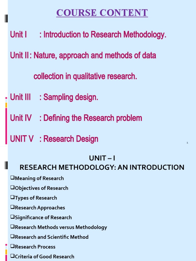 Unit I - Introduction Research Method | Download Free PDF | Scientific ...