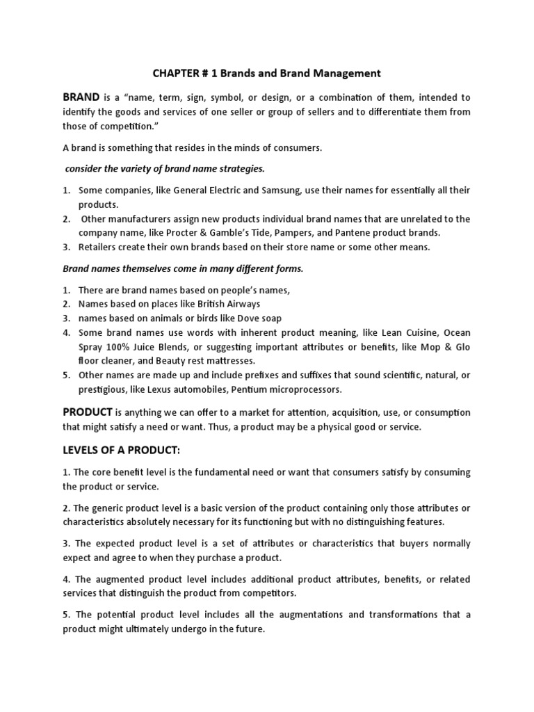 CHAPTER 1 Brands and Brand Management | PDF | Brand | Marketing
