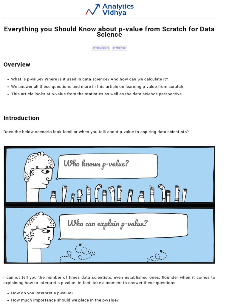 Understanding p-value in Data Science | PDF | P Value | Probability ...