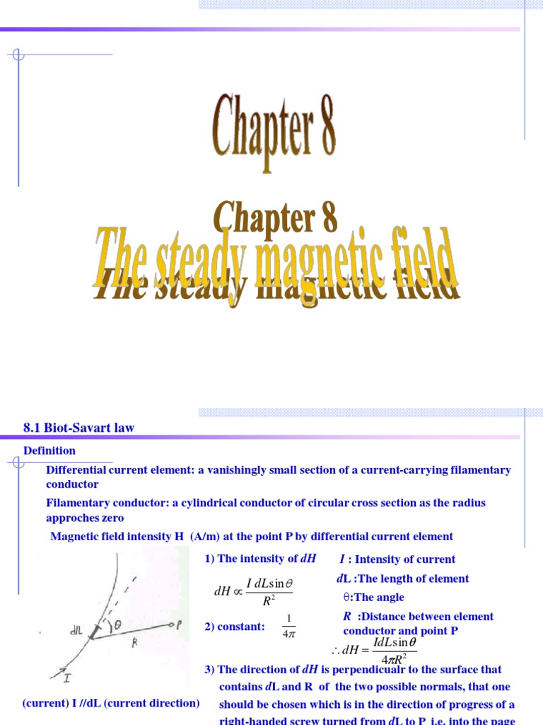 07 03 06 08 8.the Steady Magnetic Field | PDF | Magnetic Field | Flux