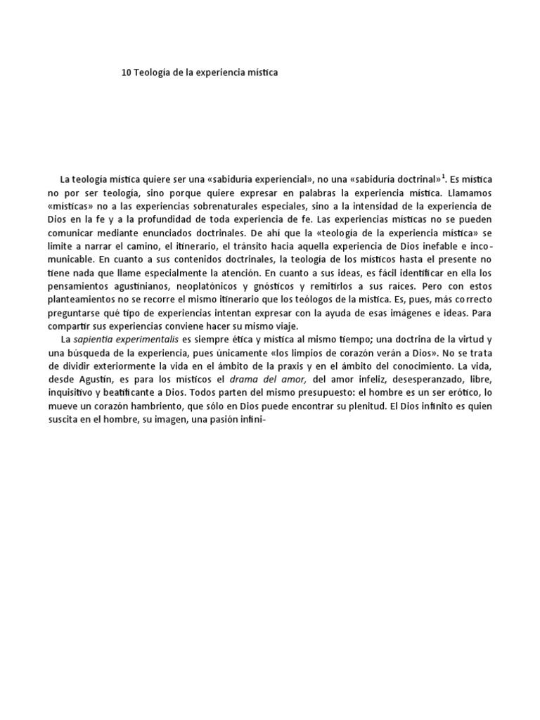 10 Teologia de La Experiencia Mistica | PDF | Cristo (título) | Misticismo
