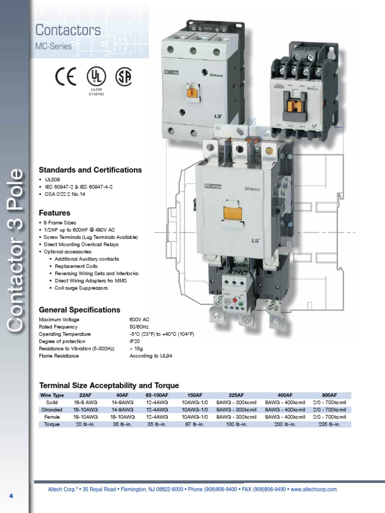 Contactors MC | PDF | Mains Electricity | Alternating Current