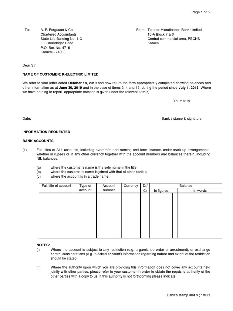 Page 1 of 5 Bank Confirmation Templete | PDF | Banks | Bonds (Finance)