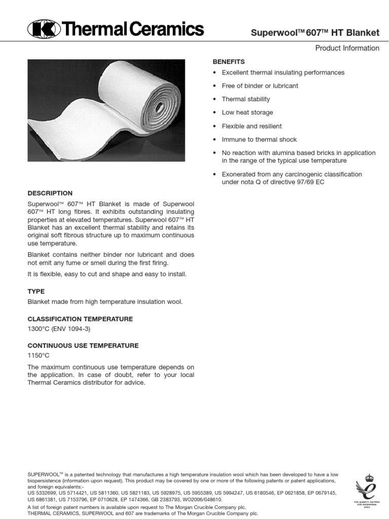 Superwool 607 HT Blanket Overview | PDF | Thermal Insulation | Building ...