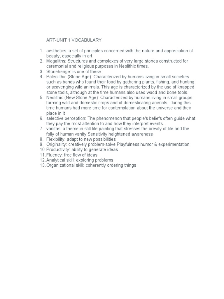 Unit 1 Vocabulary | PDF | Science & Mathematics | Religion & Spirituality