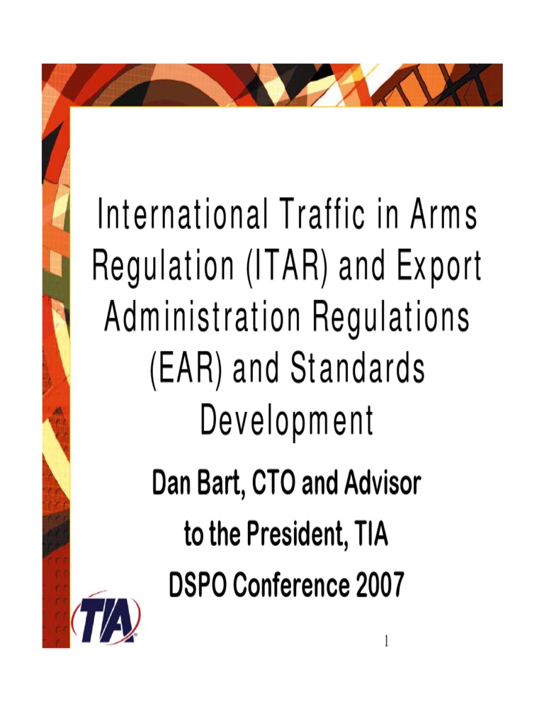 EAR - ITAR Powerpoint | PDF | Government | Securities