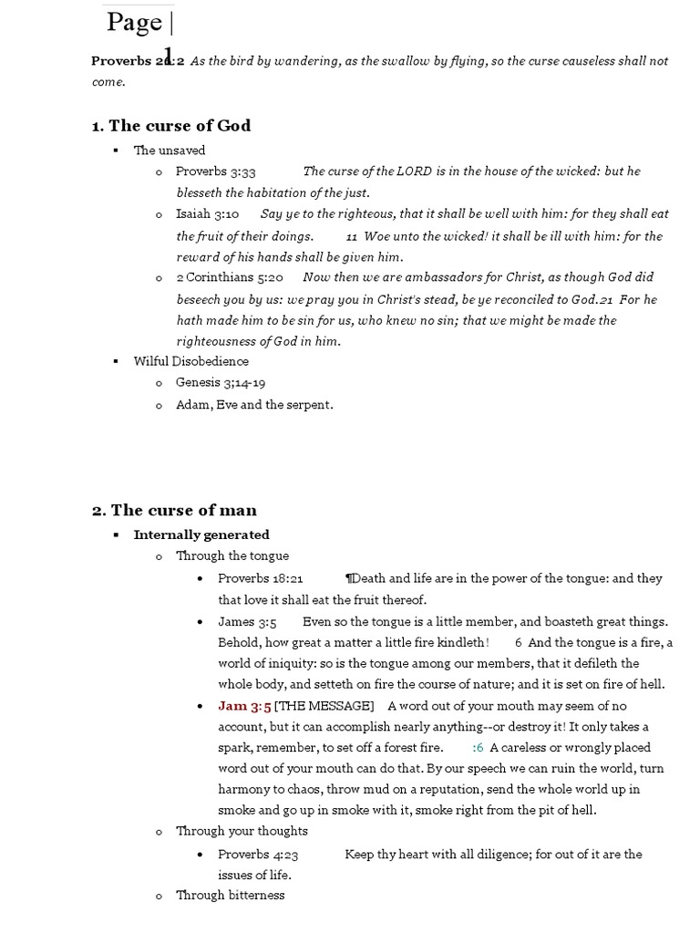 Curses | PDF | Theology | Book Of Genesis