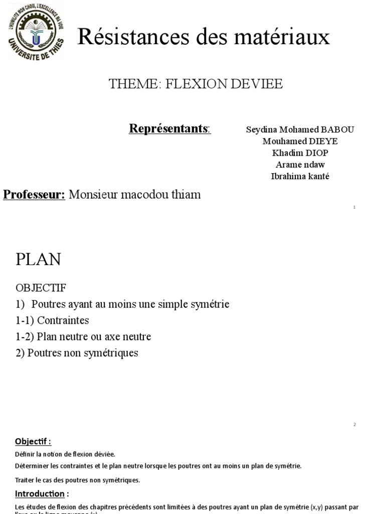 Flexion Déviée des Poutres | PDF | Flexion (matériau) | Physique appliquée et interdisciplinaire