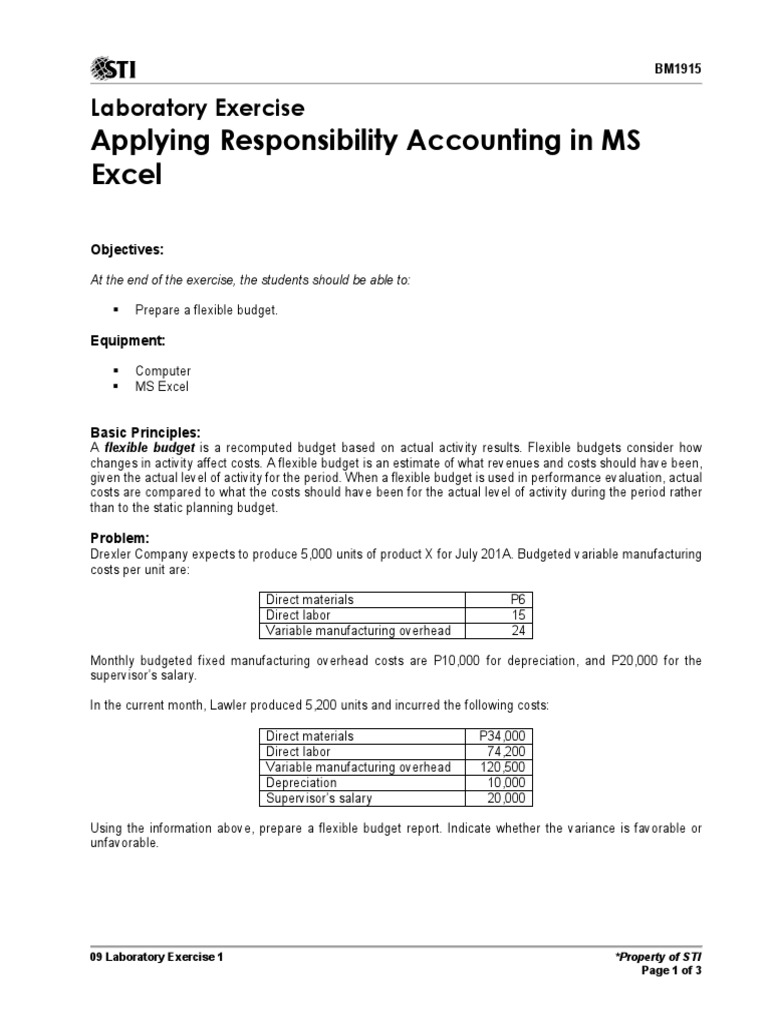 09 Laboratory Exercise 1 | PDF | Spreadsheet | Business