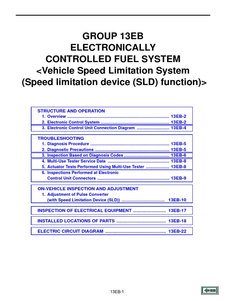 Group 13eb Electronically Controlled Fuel System | PDF | Power Supply | Switch