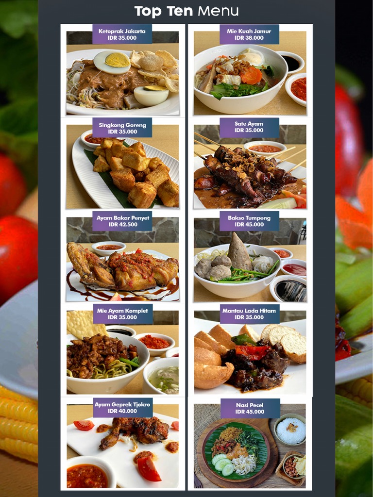 Menu Room Service | PDF | Cooking | Foods