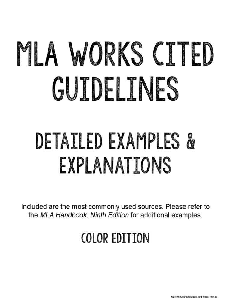 MLA Guidelines | PDF | Digital Object Identifier | Written Communication