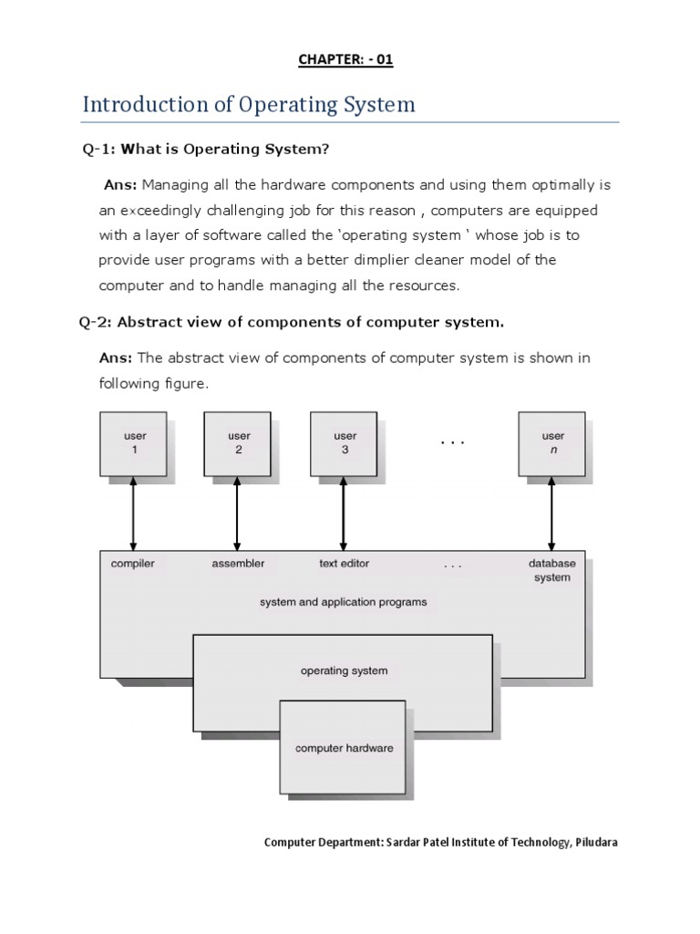 Os Chapter 1 | PDF | Operating System | Kernel (Operating System)