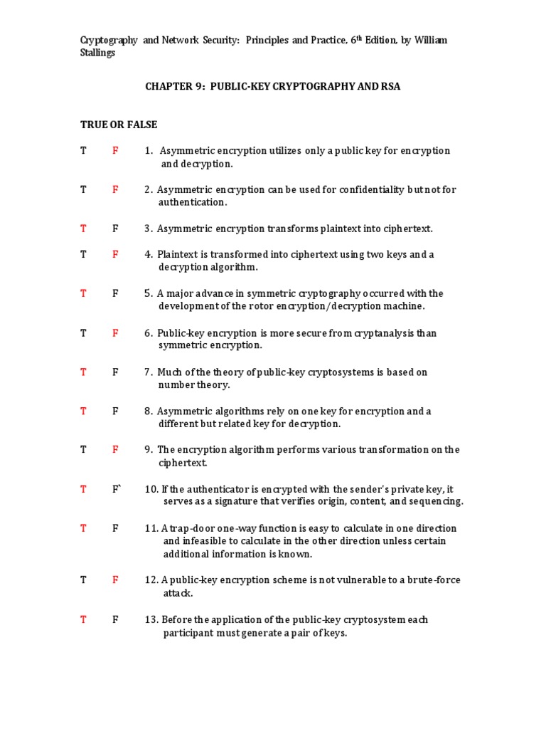 Chapter 9: Public-Key Cryptography and Rsa | PDF | Cryptography ...