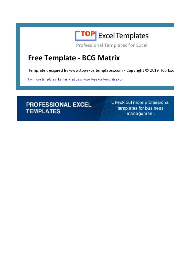 BCG Matrix Template | PDF | Business | Business Economics