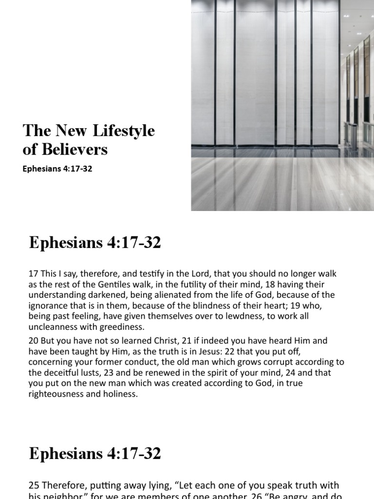 The New Lifestyle of Believers | PDF | Anger | Grace In Christianity