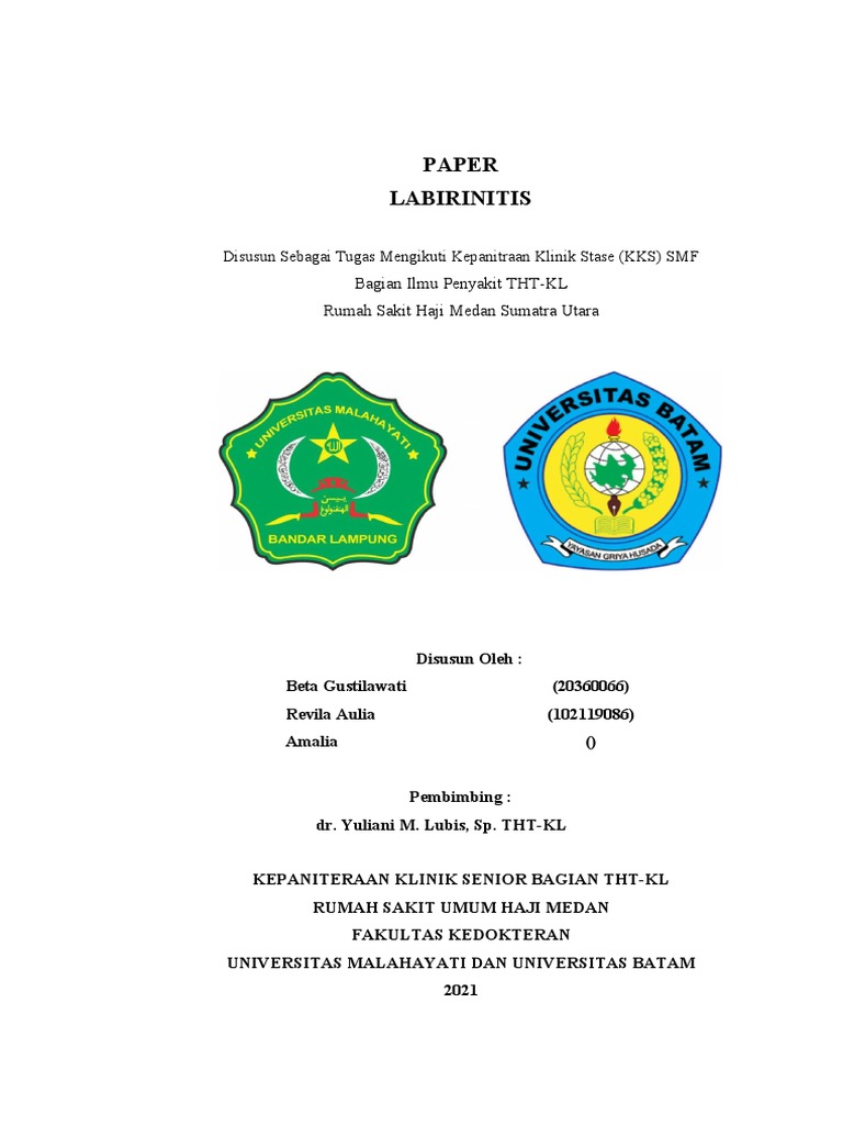 Refrat Labirinitis (Beta, Revila, Mia) - REVISI | PDF | Pengembangan ...