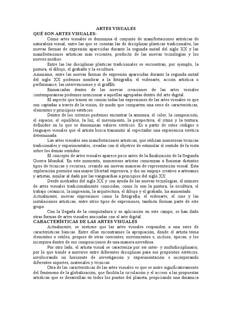 Introducción a las Artes Visuales | PDF | Arte de performance | Dibujo