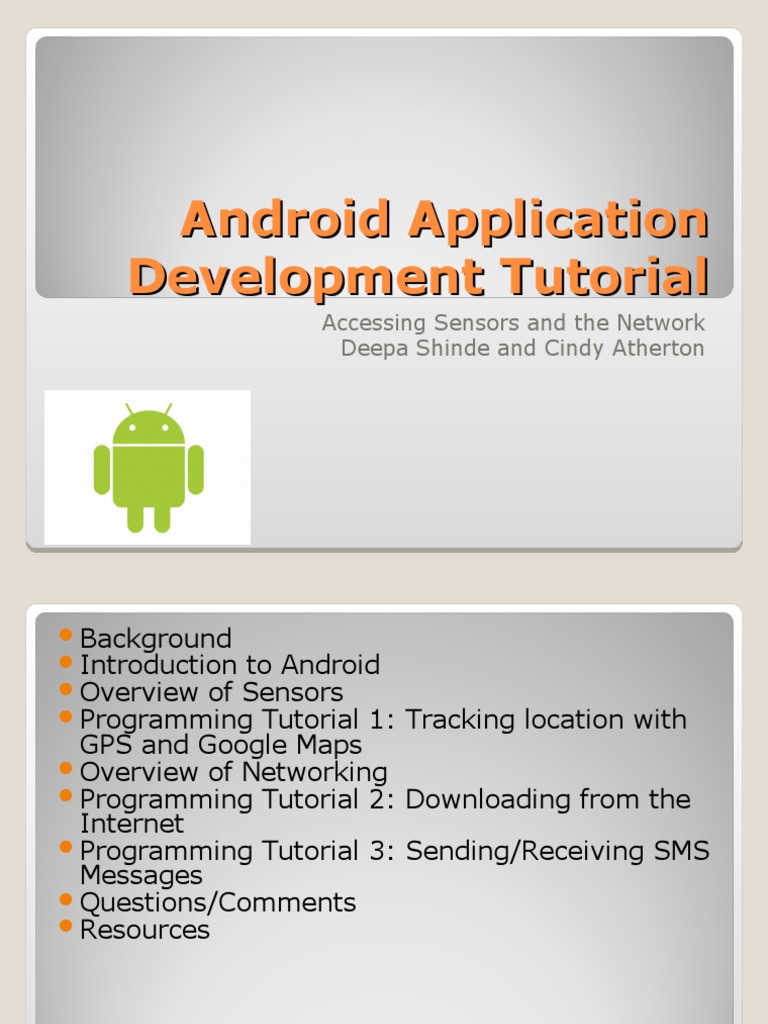 Android Application Development Tutorial Pdf Android Operating