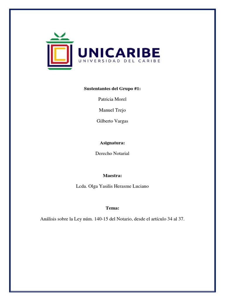 Análisis de La Ley Núm. 140-15, Desde El Artículo 34 Al 37 | PDF ...
