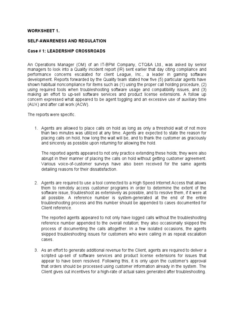 Case # 1 LEADERSHIP CROSSROADS | PDF | Behavior | Performance Appraisal