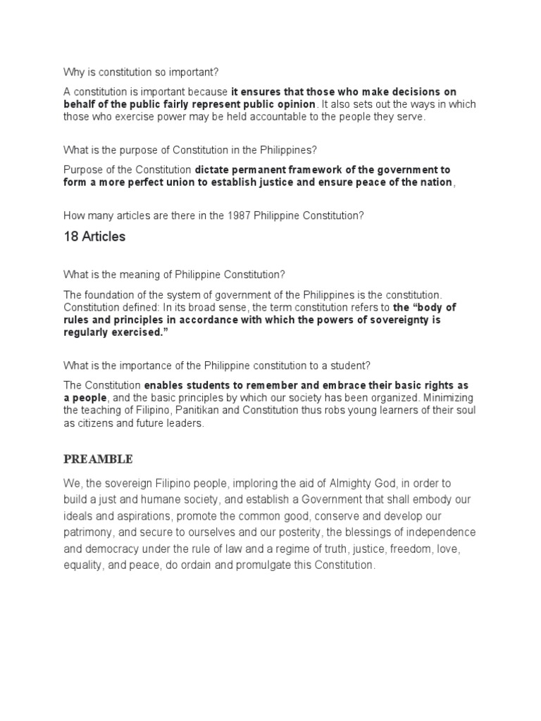 Why Is Constitution So Important | PDF | Constitution | Political Science
