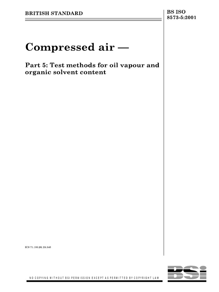 ISO 8573-5 Test Methods | PDF