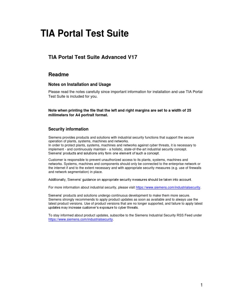 TIA Portal Test Suite Advanced V17 | PDF | Software | Application Software