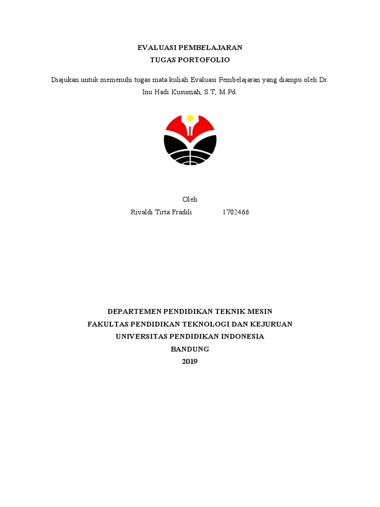 TUGAS EVALUASI PEMBELAJARAN Rivaldi | PDF