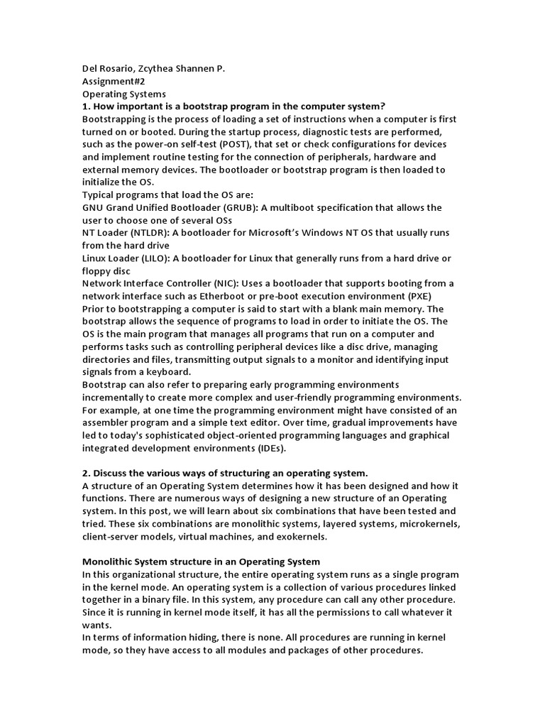 How Important Is A Bootstrap Program in The Computer System? | PDF ...