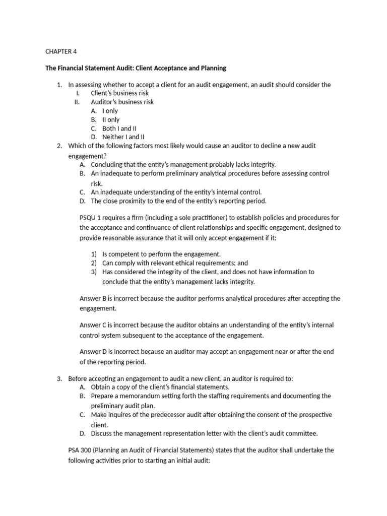 Audit Client Acceptance and Planning Guide | PDF | Financial Audit | Audit