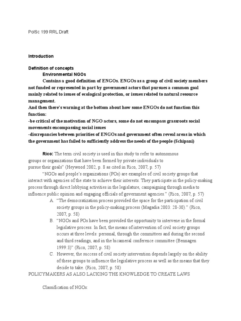 RRL Rough Draft | PDF | Non Governmental Organization | Cognition