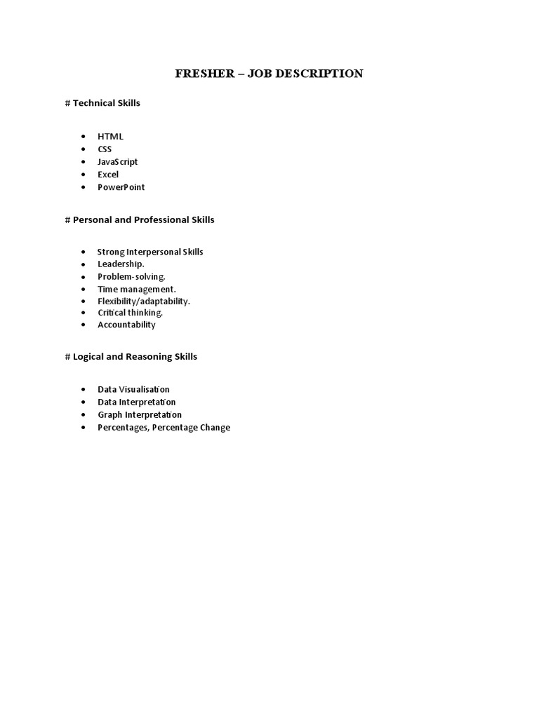 Fresher - JD | PDF