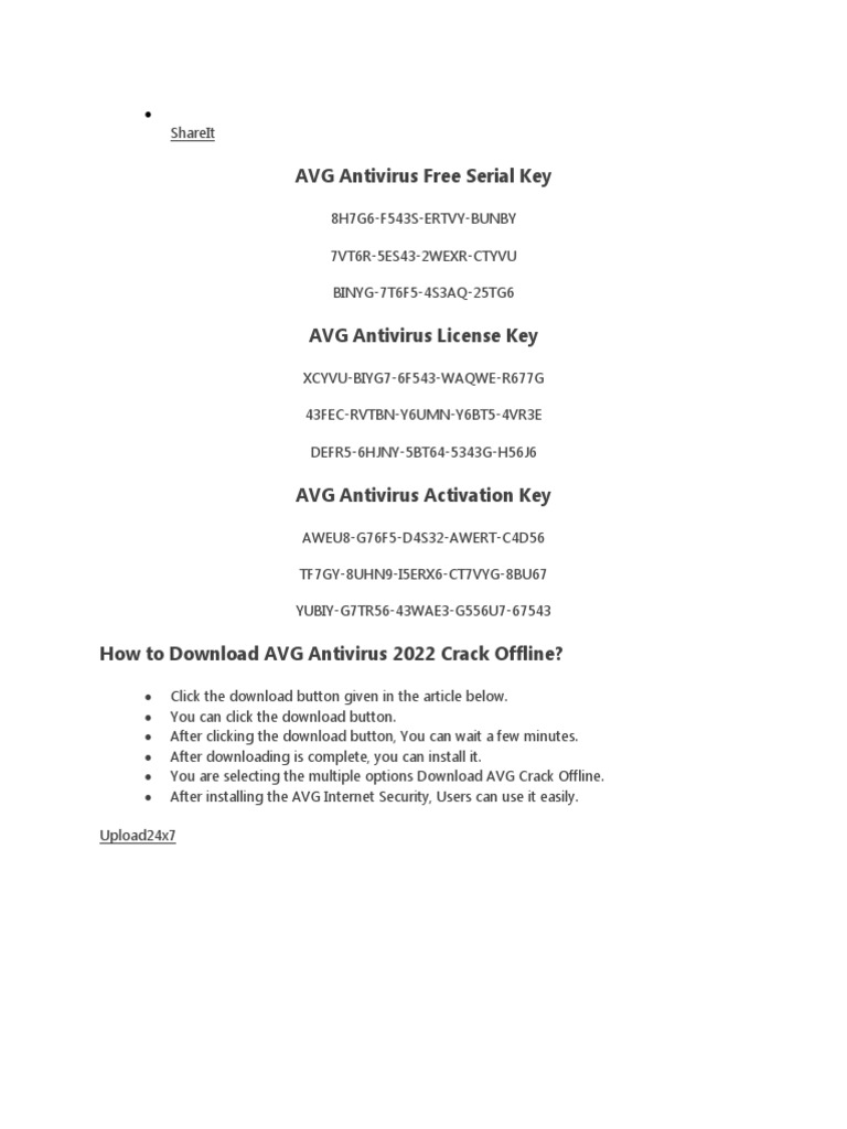A Collection of AVG Antivirus Serial Keys, License Keys, and Activation ...