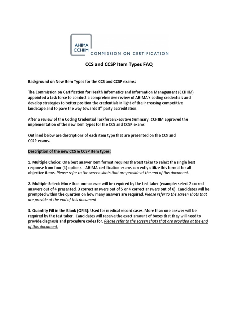 Introducing CCS and CCSP New Item Types - FAQ | PDF | Test (Assessment ...