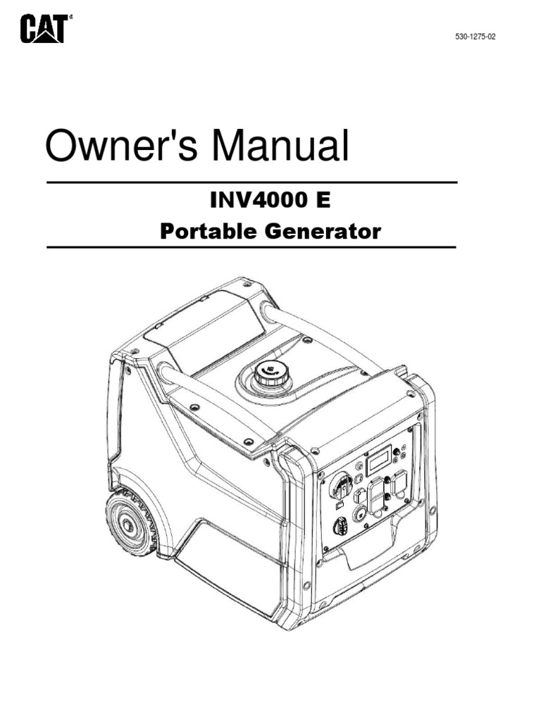 Owner's Manual: INV4000 E Portable Generator | PDF | Electric Generator ...